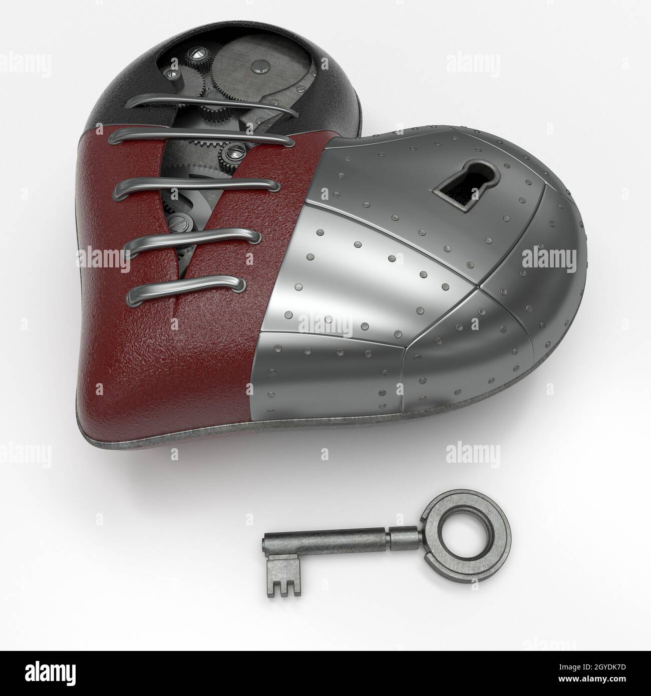 3d render of steampunk styled heart Stock Photo - Alamy