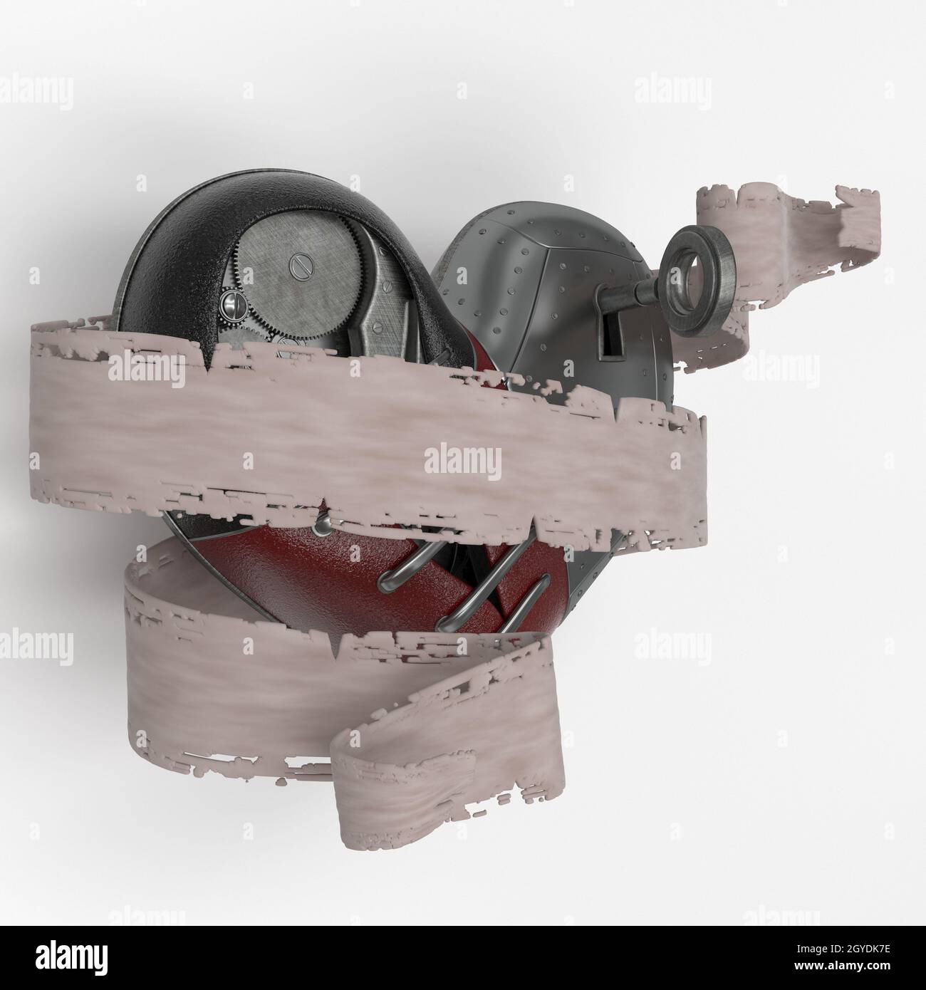 3d render of steampunk styled heart Stock Photo - Alamy