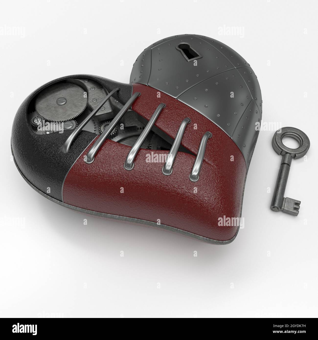 3d render of steampunk styled heart Stock Photo - Alamy