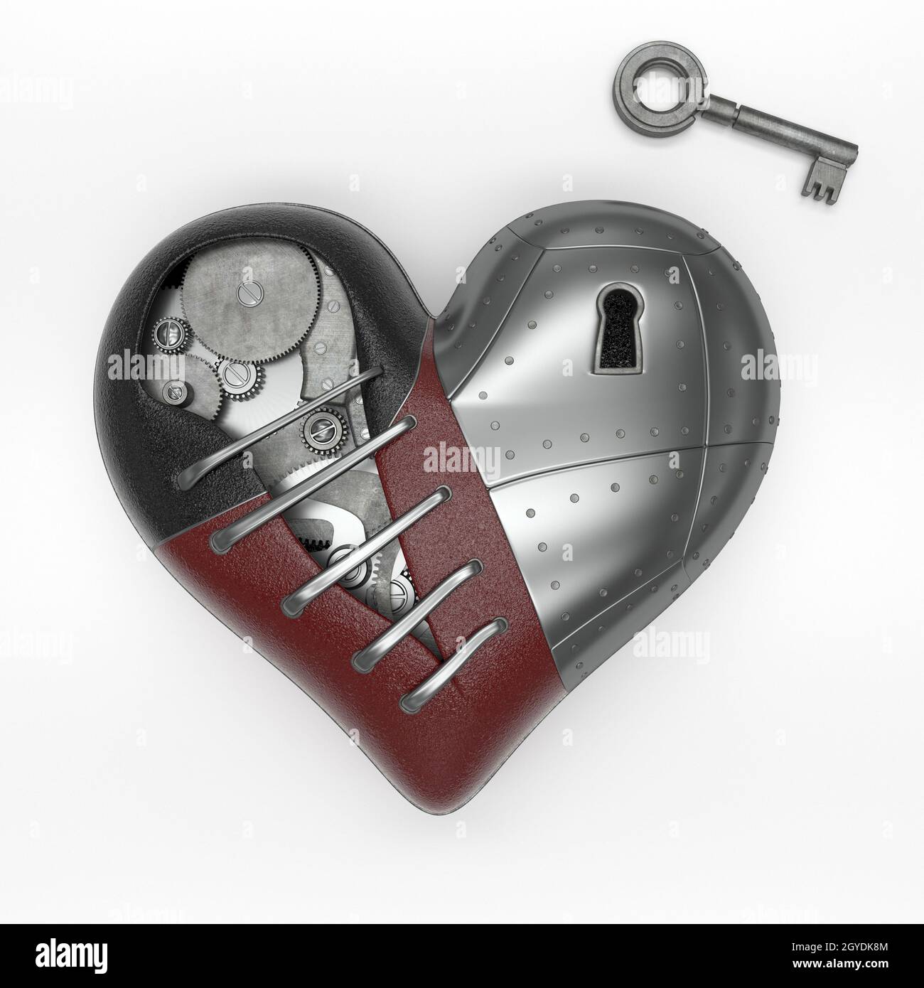 3d render of steampunk styled heart Stock Photo - Alamy