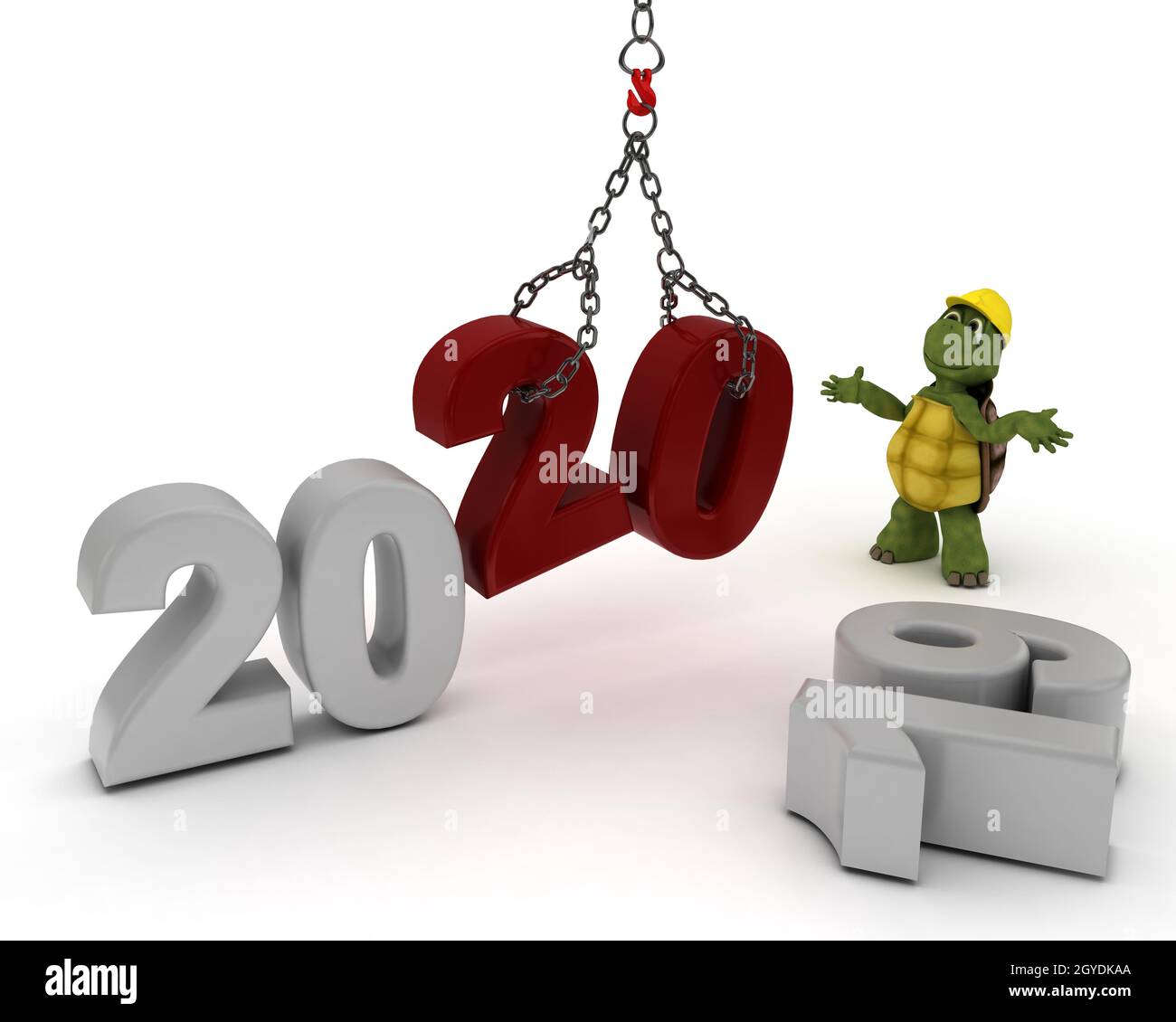 3D render of a tortoise with Celebrating the New Year Stock Photo - Alamy