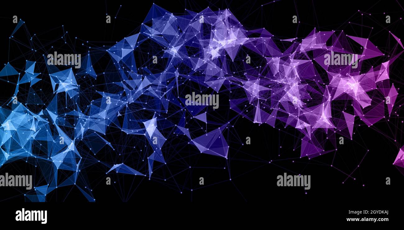 Modern technology banner with low poly plexus design Stock Photo - Alamy