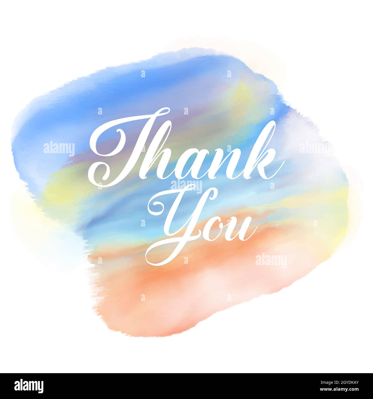 Decorative thank you text on a watercolour texture background Stock ...
