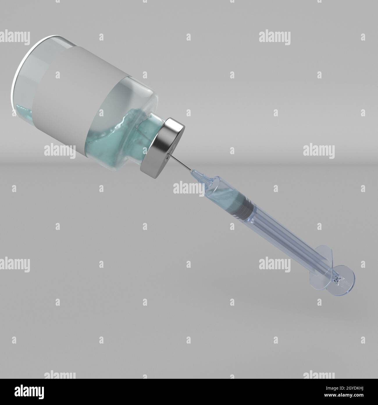 3d render of Covid 19 vaccination and syringe Stock Photo - Alamy