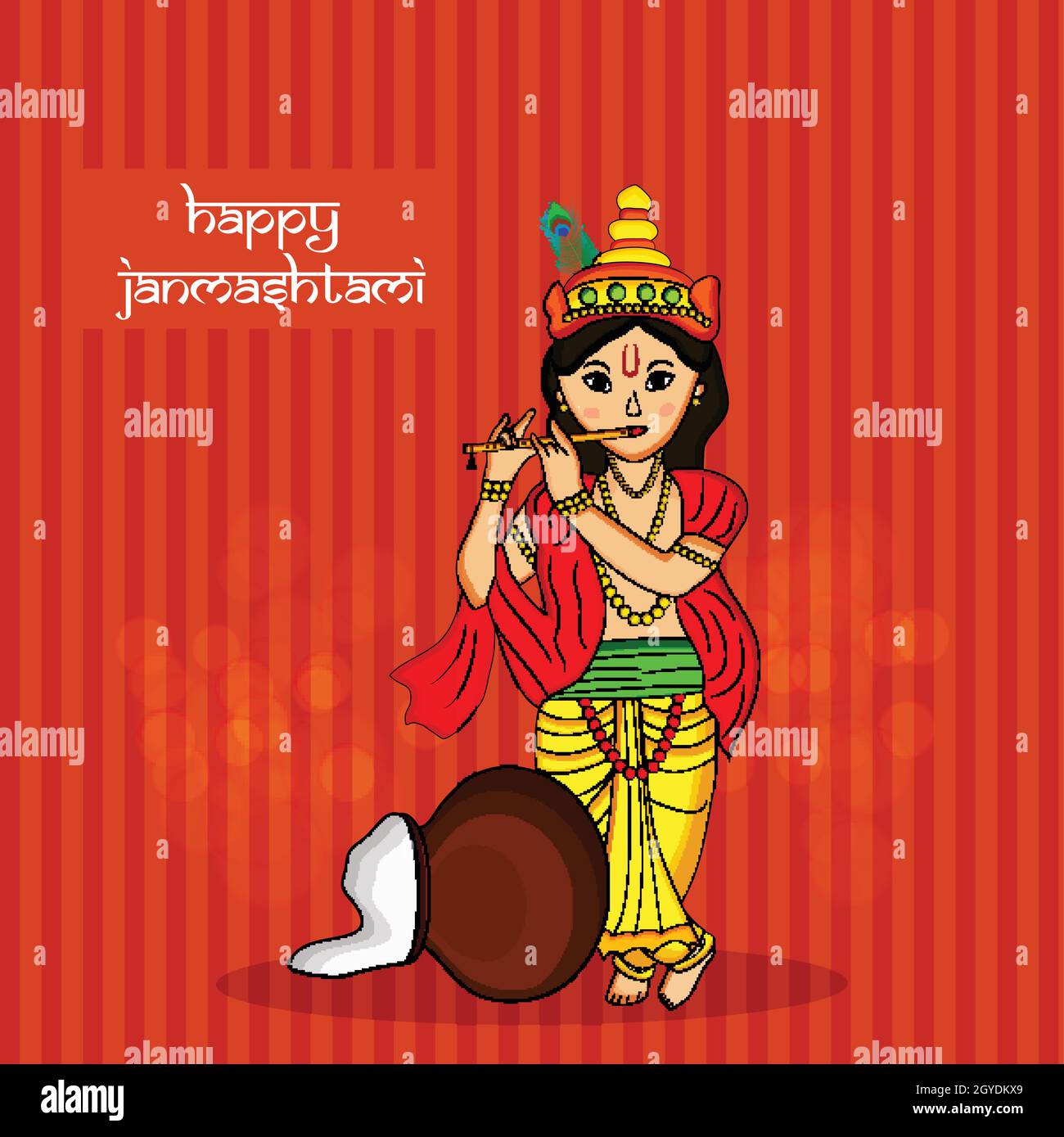 Hindu festival Janmashtami Background Stock Vector Image & Art - Alamy