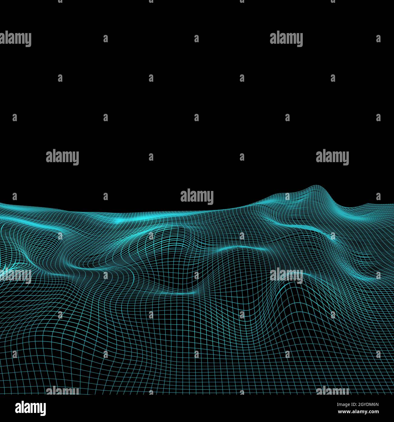 Abstract background with a wireframe landscape design Stock Photo - Alamy