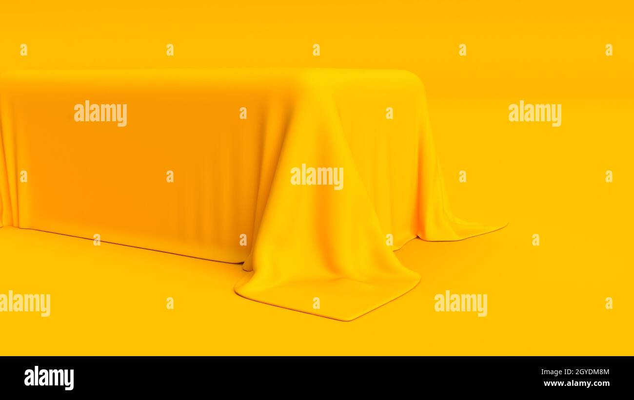 3d render of podium covered in cloth Stock Photo - Alamy