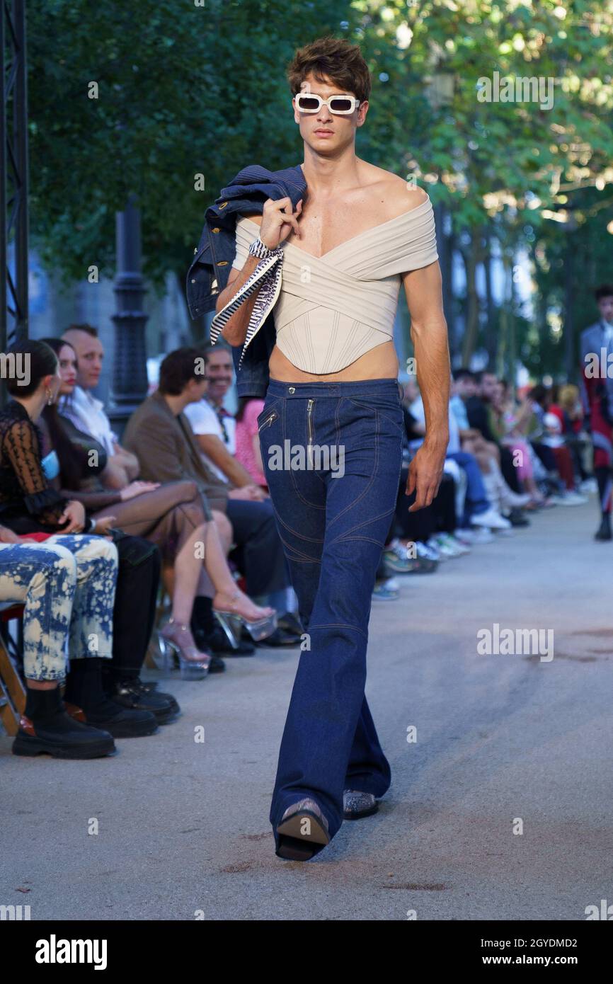Madrid, Spain. 07th Oct, 2021. A model walks the runway at the Palomo ...