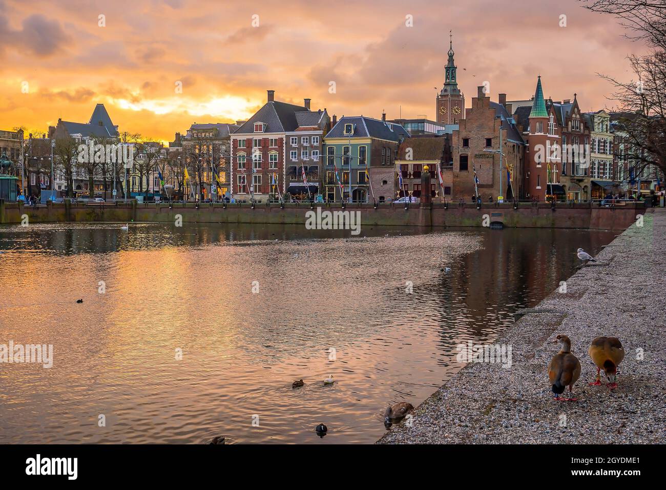 The Hague cityscape downtown skyline in Netherlands at sunset Stock ...