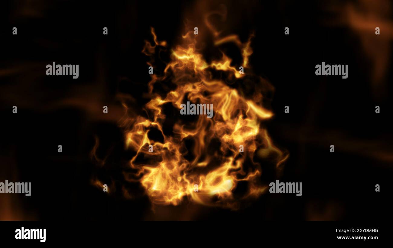 Fire flame burning glowing on black background 3D Render Stock Photo ...