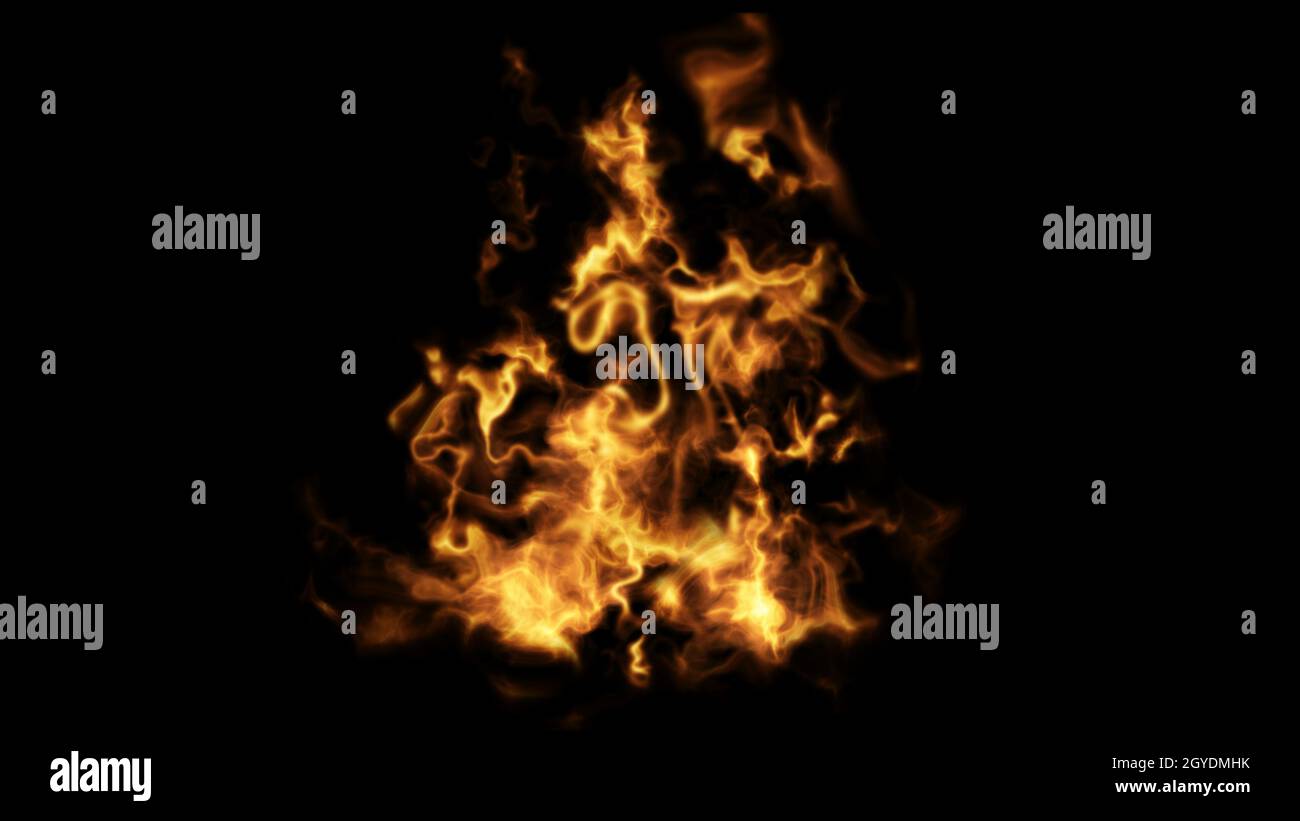 Fire flame burning glowing on black background 3D Render Stock Photo ...