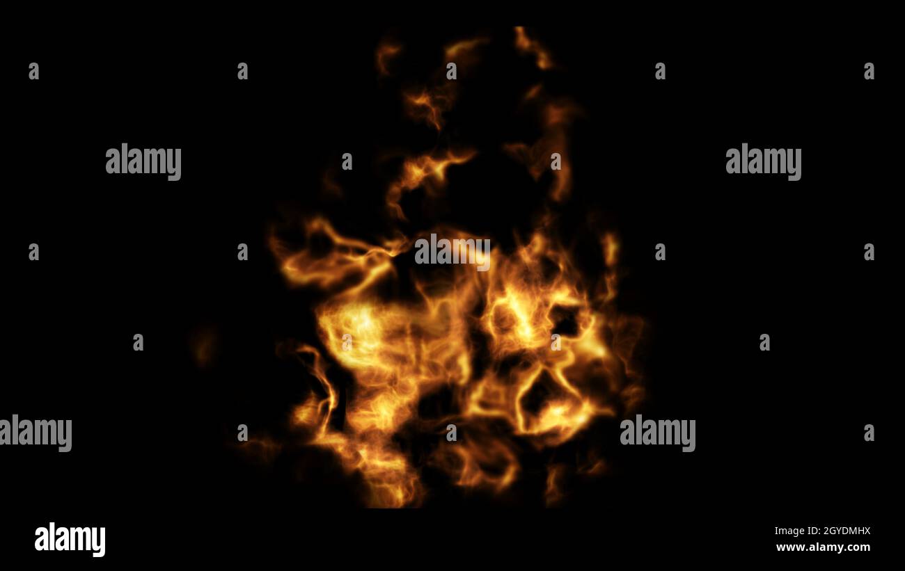 Fire flame burning glowing on black background 3D Render Stock Photo ...