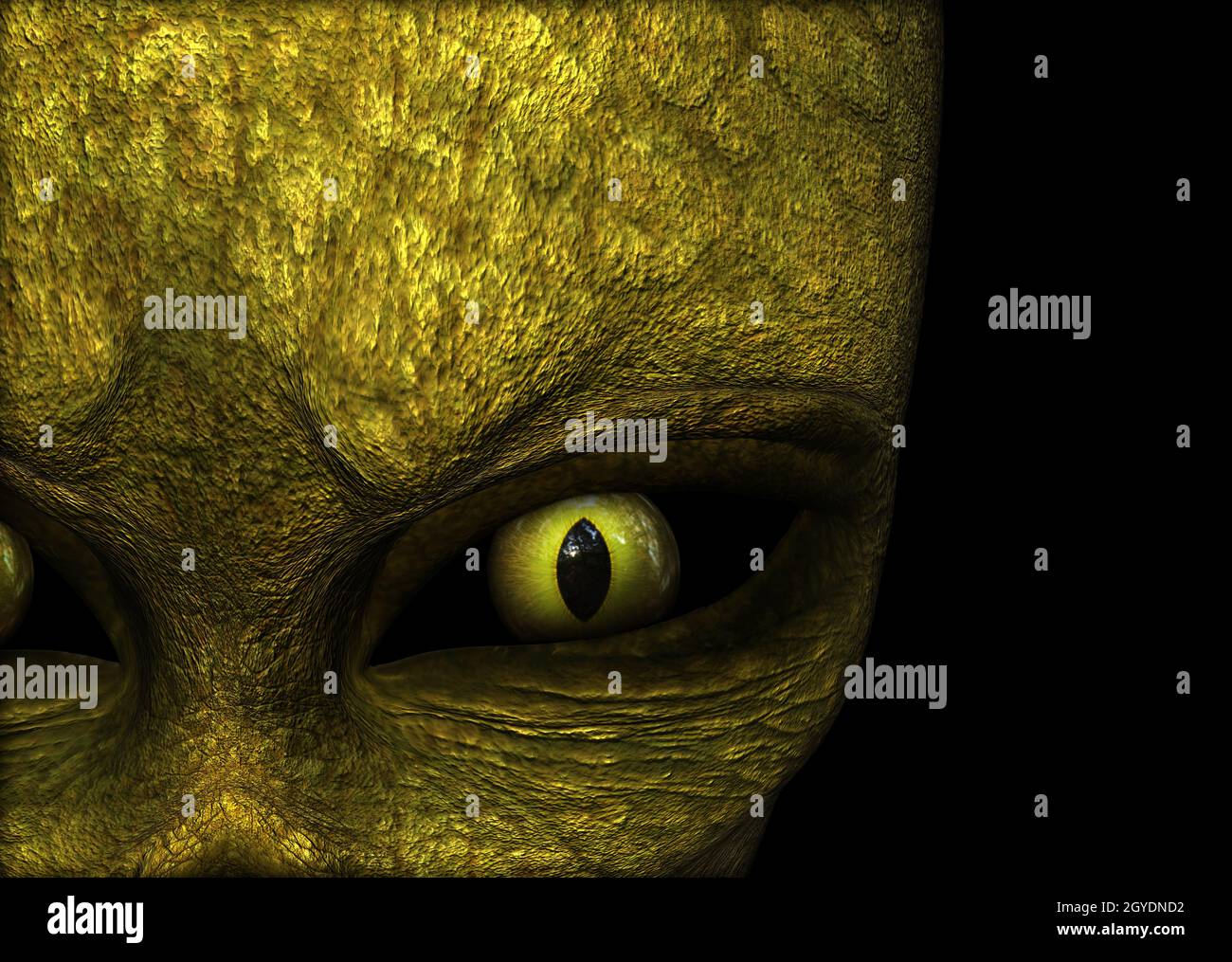 3D render of a Halloween background with close up of green alien Stock ...