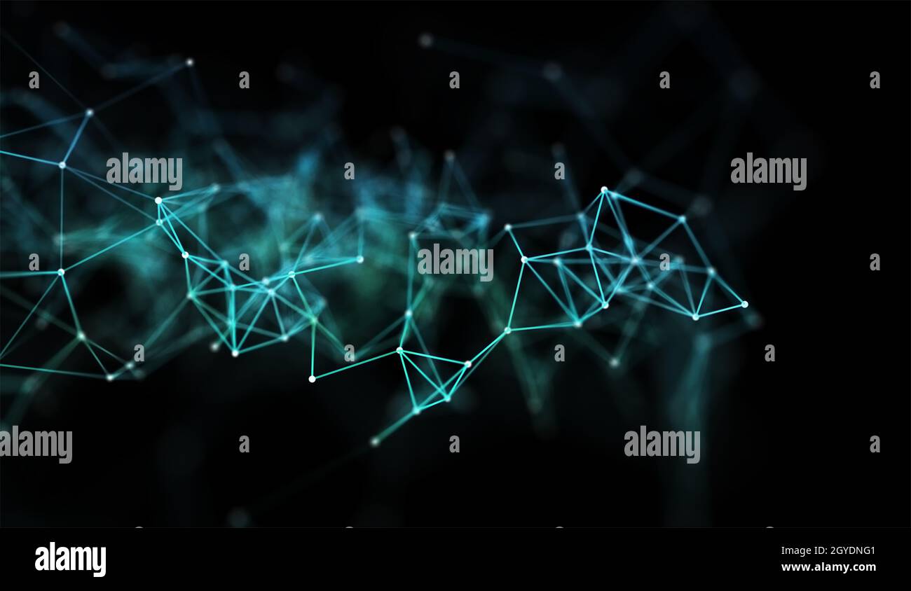 3D render of a banner with network communications low poly design Stock ...