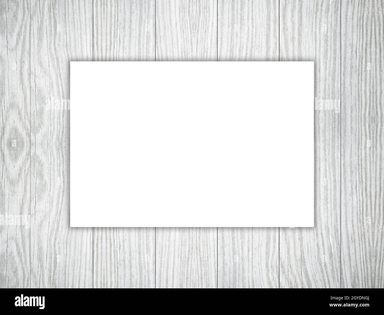 3D render of a blank piece of white paper on a wooden texture Stock ...