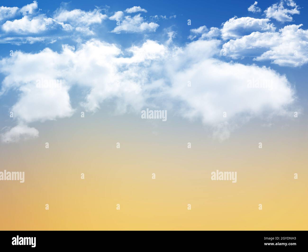3D render of a blue sky with fluffy white clouds Stock Photo - Alamy