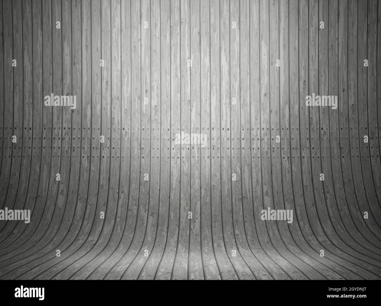 3D render of a curved light wooden presentation background Stock Photo - Alamy
