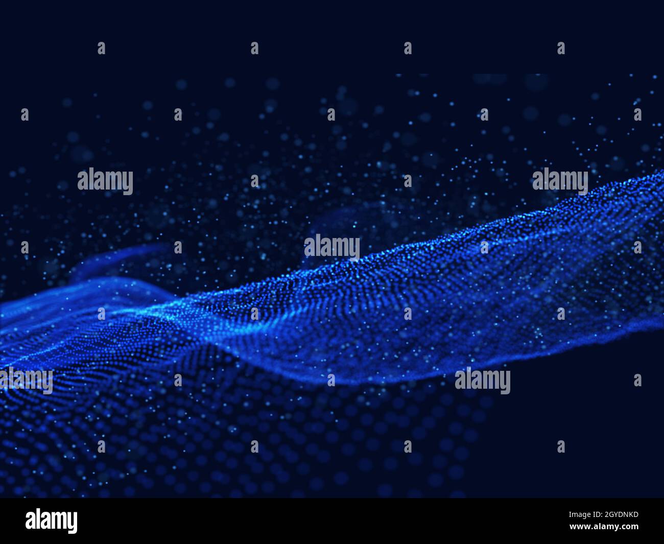 3D render of a cyber particle background - network communications ...