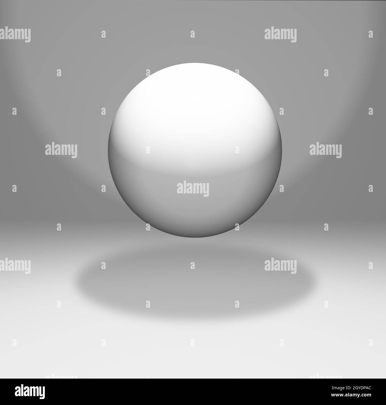 3D render of a floating sphere in a white room Stock Photo - Alamy