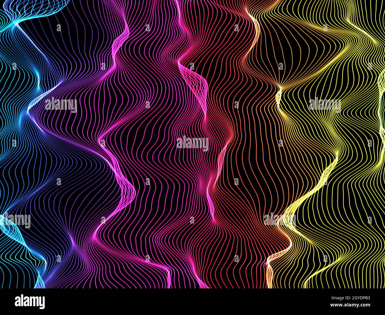 3D render of a flowing rainbow coloured lines background Stock Photo ...