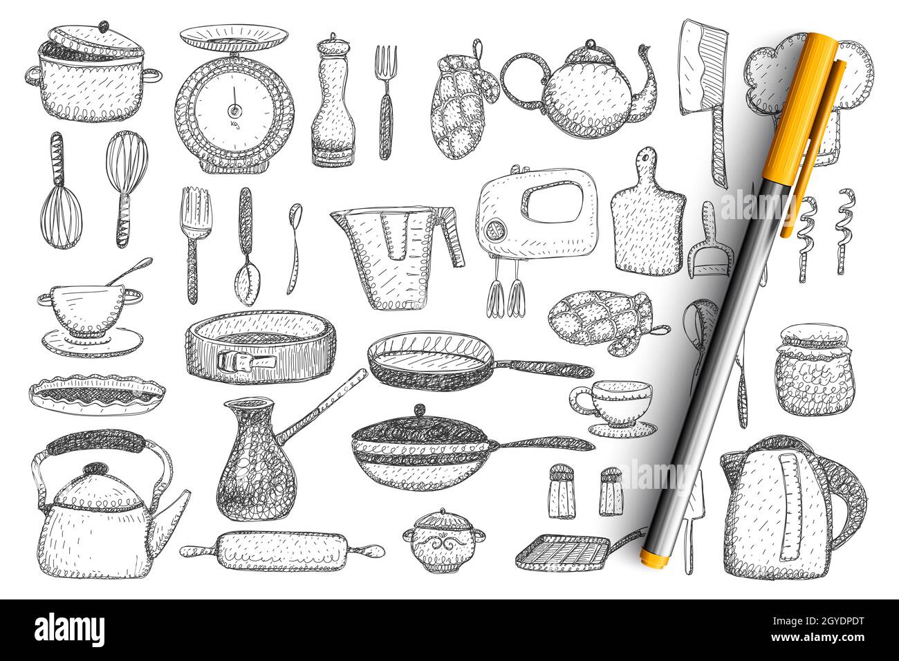 Kitchen hand mixer drawing hi-res stock photography and images - Alamy