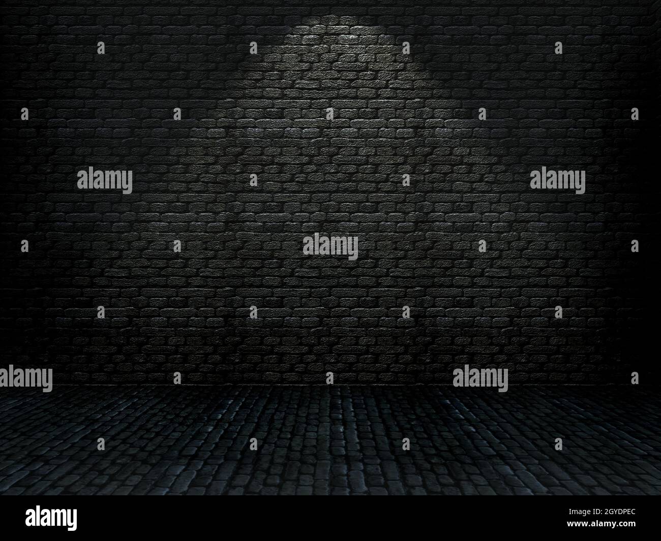 3D render of a grunge brick interior Stock Photo - Alamy
