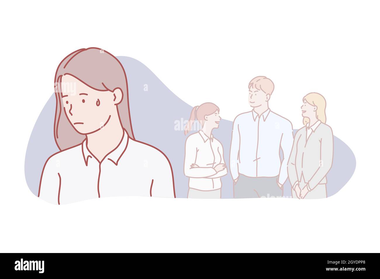 Outcast, lonely, isolation, relation, social, concept. Teen social ...