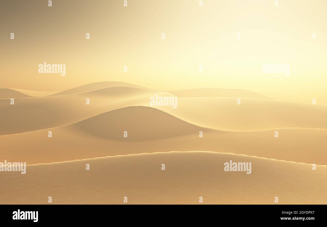 3D render of a hazy desert scene Stock Photo - Alamy