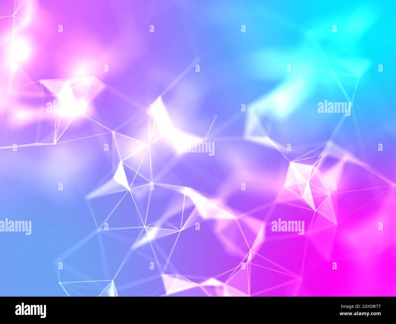 3D render of a low poly plexus design with bright colours Stock Photo ...