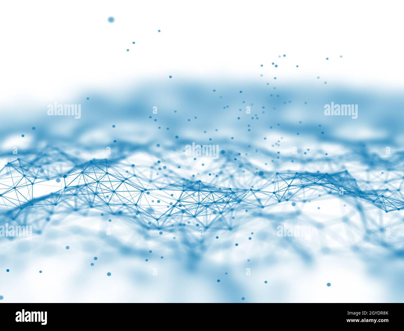 3D render of a low poly plexus design with connecting lines and dots. Modern technology ...