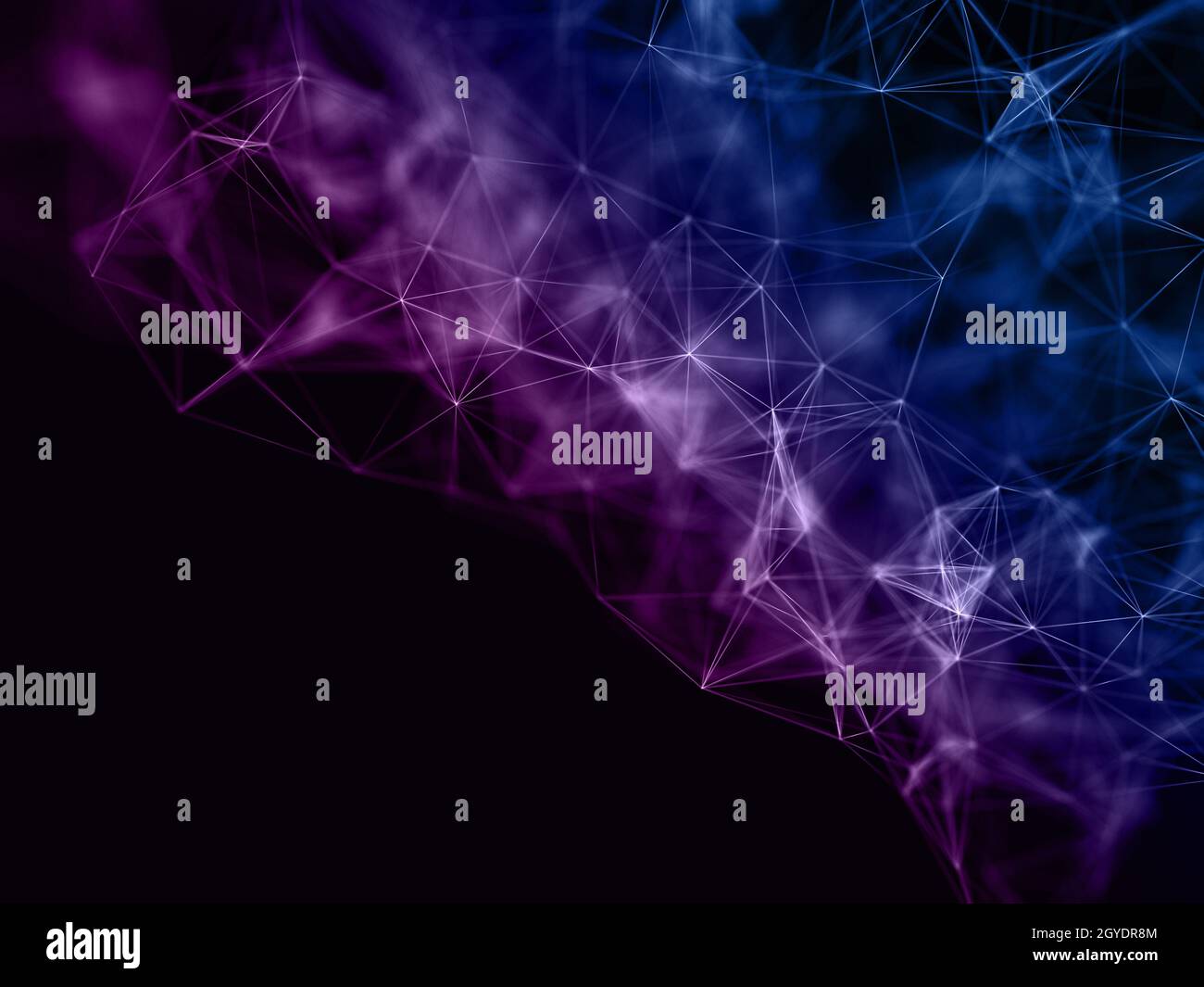 3D render of a low poly plexus design with connecting lines and dots ...