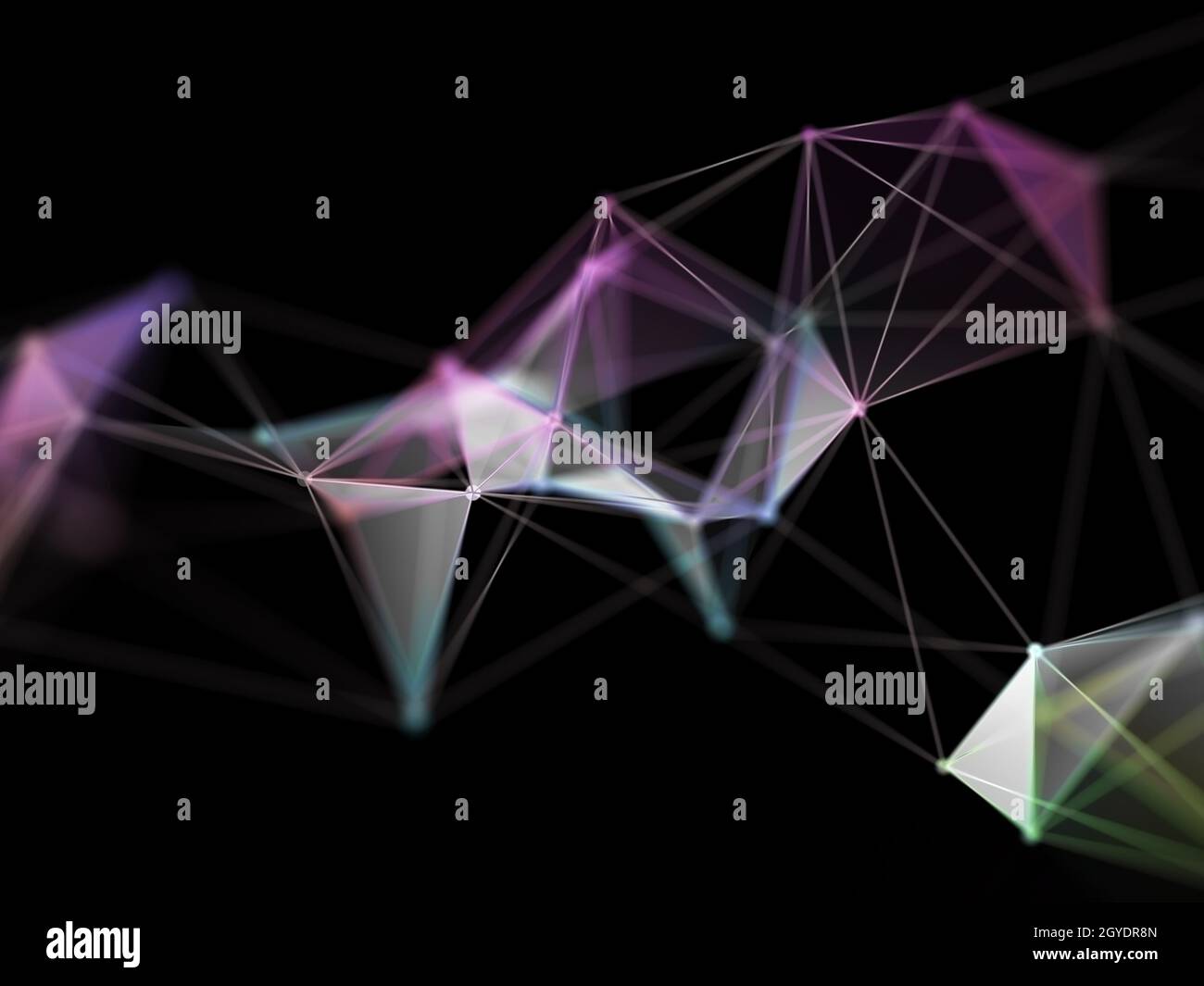 3D render of a low poly plexus design, hi tec science background Stock ...