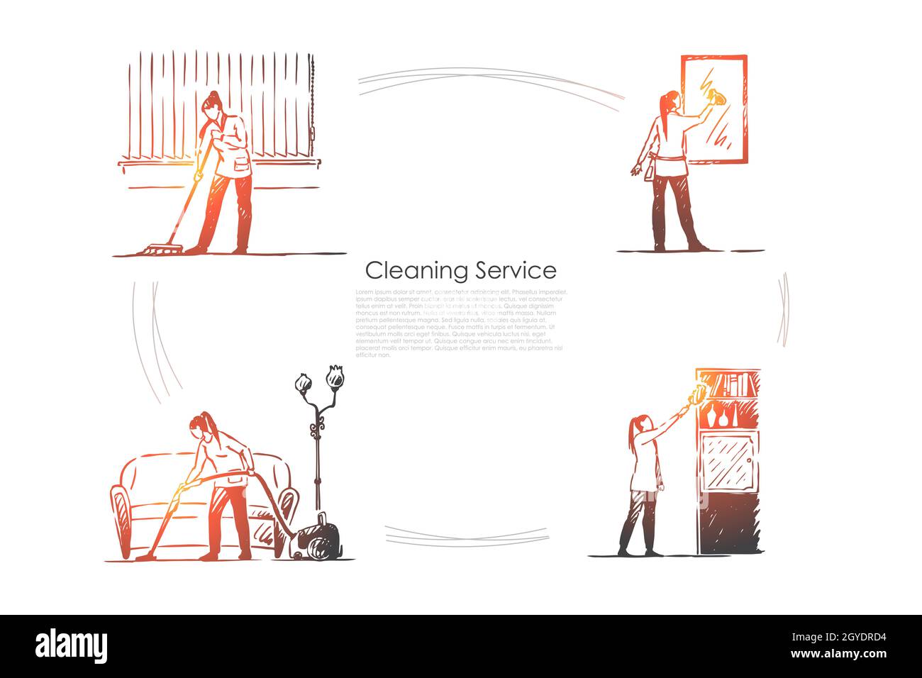 Bucket and brush sketch cleaning hi-res stock photography and images ...
