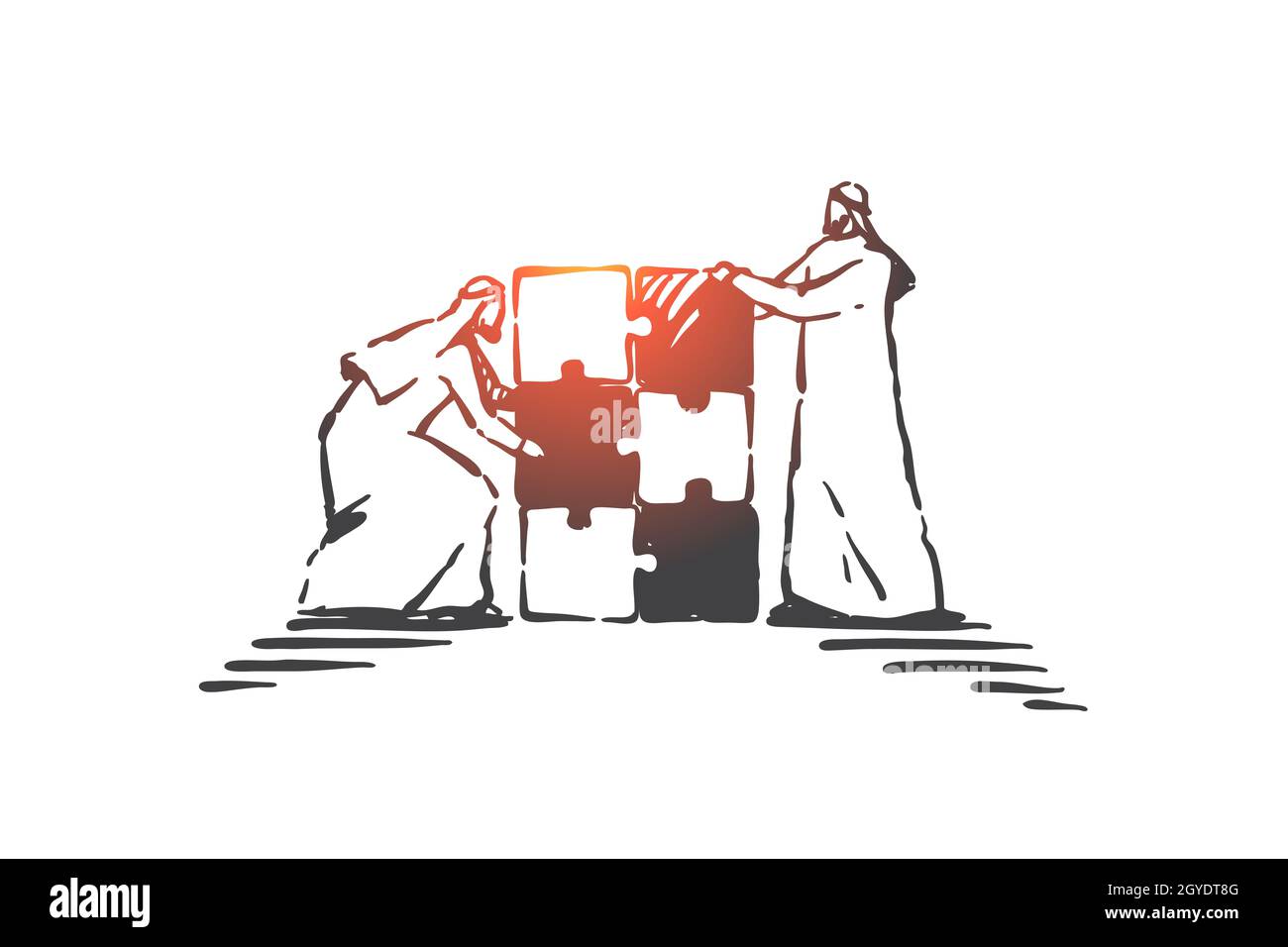 Team building exercise concept sketch. Business partnership, teamwork ...