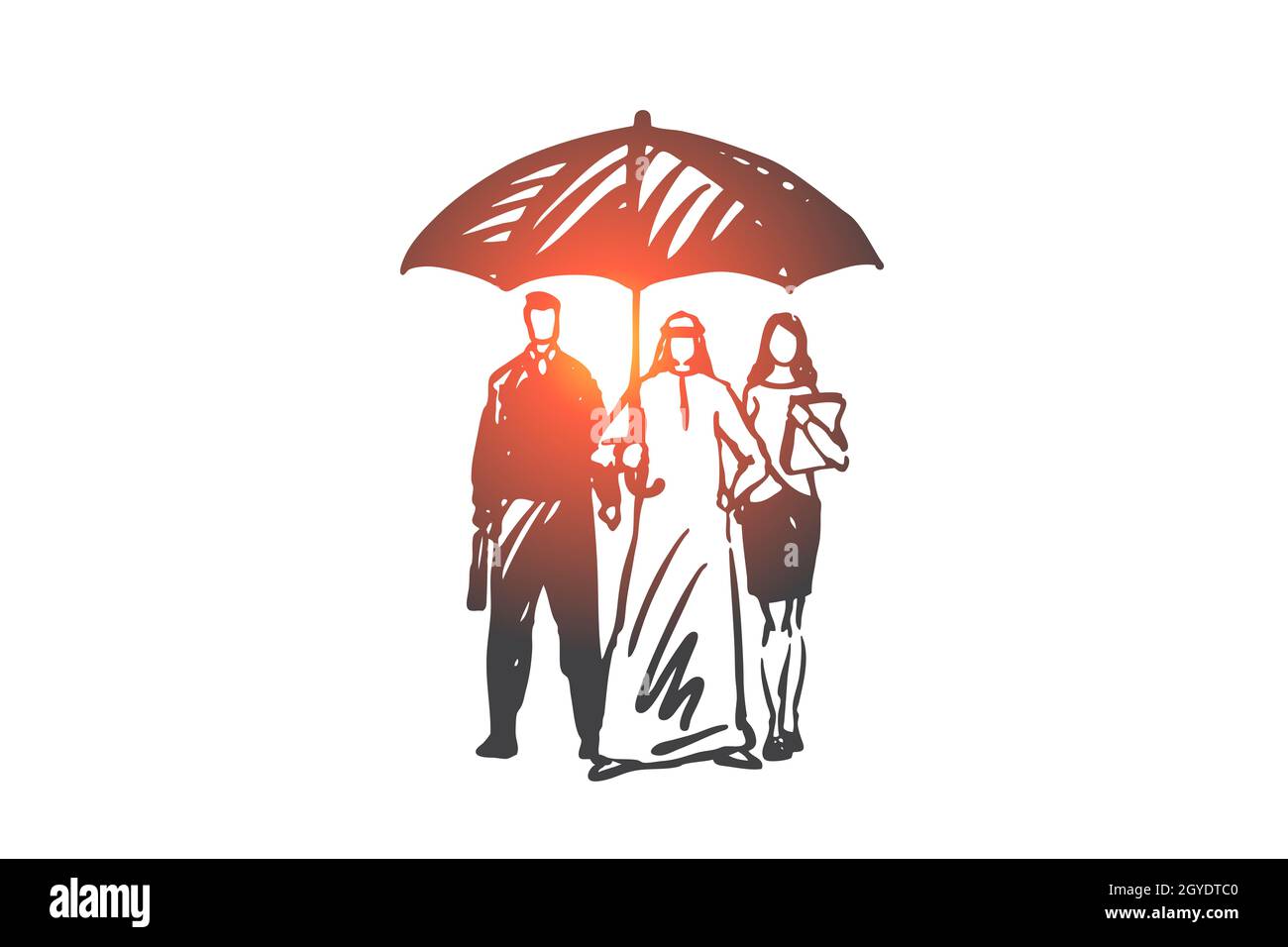 Health, life insurance concept sketch. Business safety assurance ...