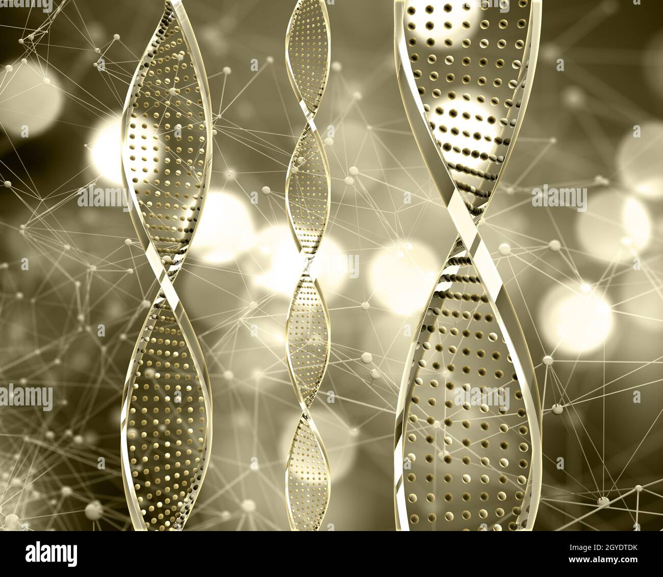 3D render of a medical background with abstract DNA strands Stock Photo ...