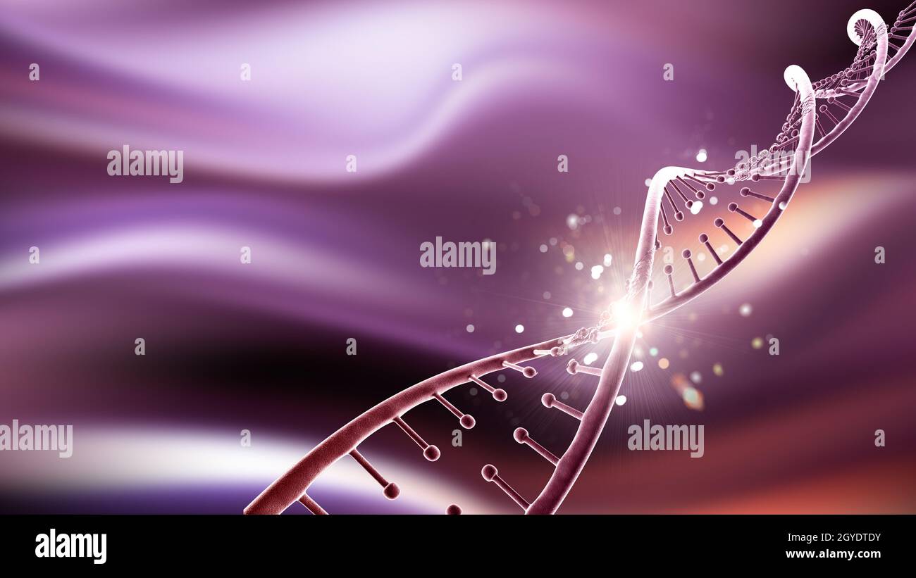 3D render of a medical background with abstract DNA strand Stock Photo ...