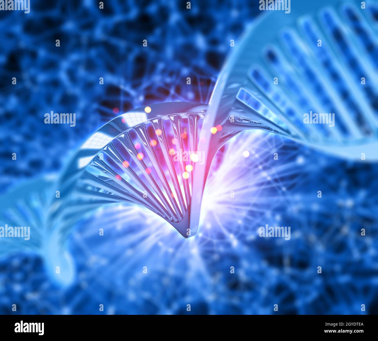 3D render of a medical background with abstract DNA strand Stock Photo ...