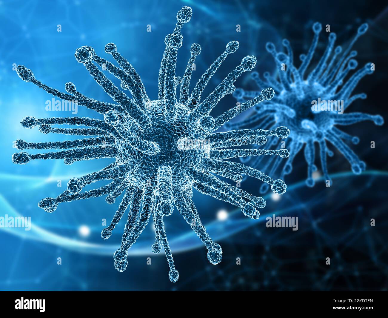 3D render of a medical background with abstract virus cell Stock Photo ...
