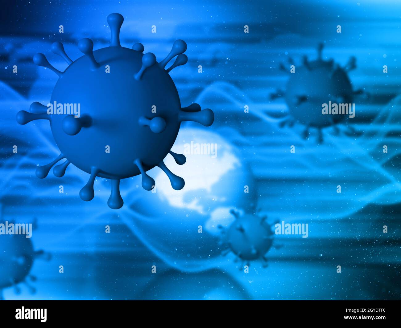 3D render of a medical background with abstract virus cell on ...