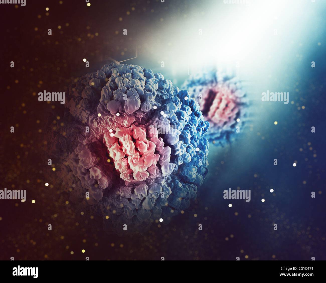 3D render of a medical background with abstract virus cell Stock Photo ...