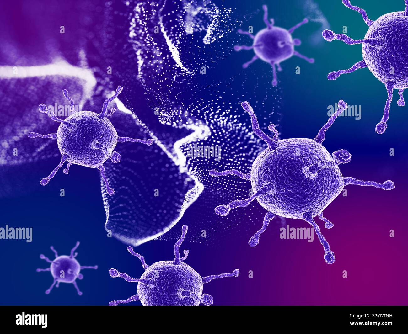 3D render of a medical background with abstract virus cells Stock Photo ...