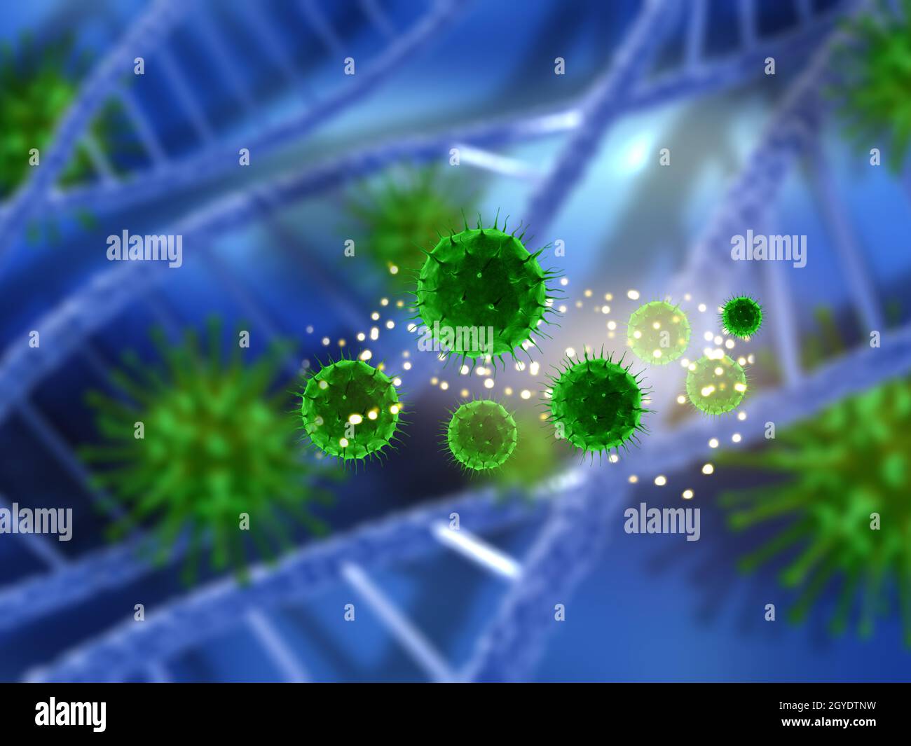 3D render of a medical background with abstract virus cells Stock Photo ...