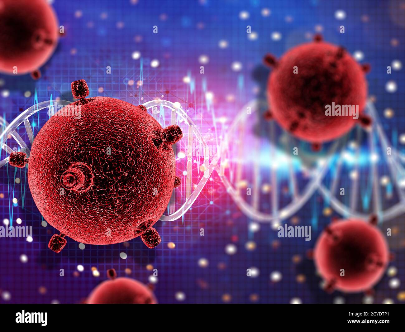 3D render of a medical background with abstract virus cells Stock Photo ...