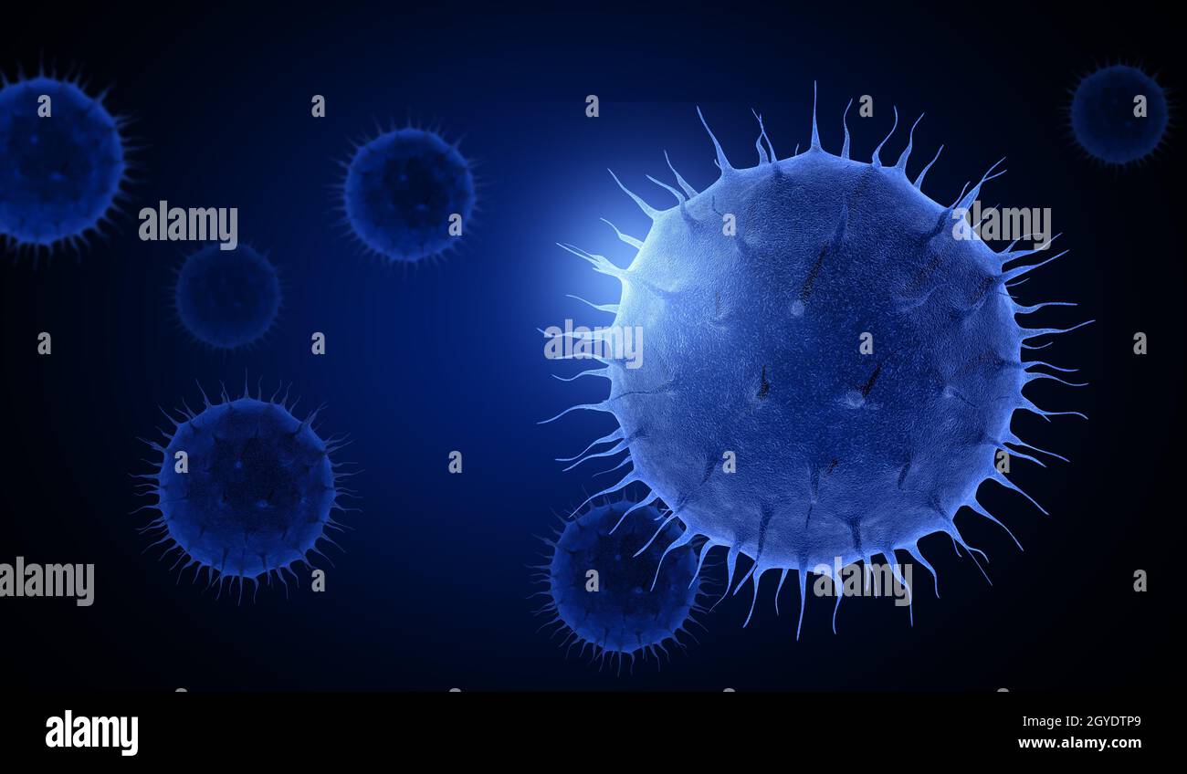3D render of a medical background with abstract virus cells Stock Photo ...