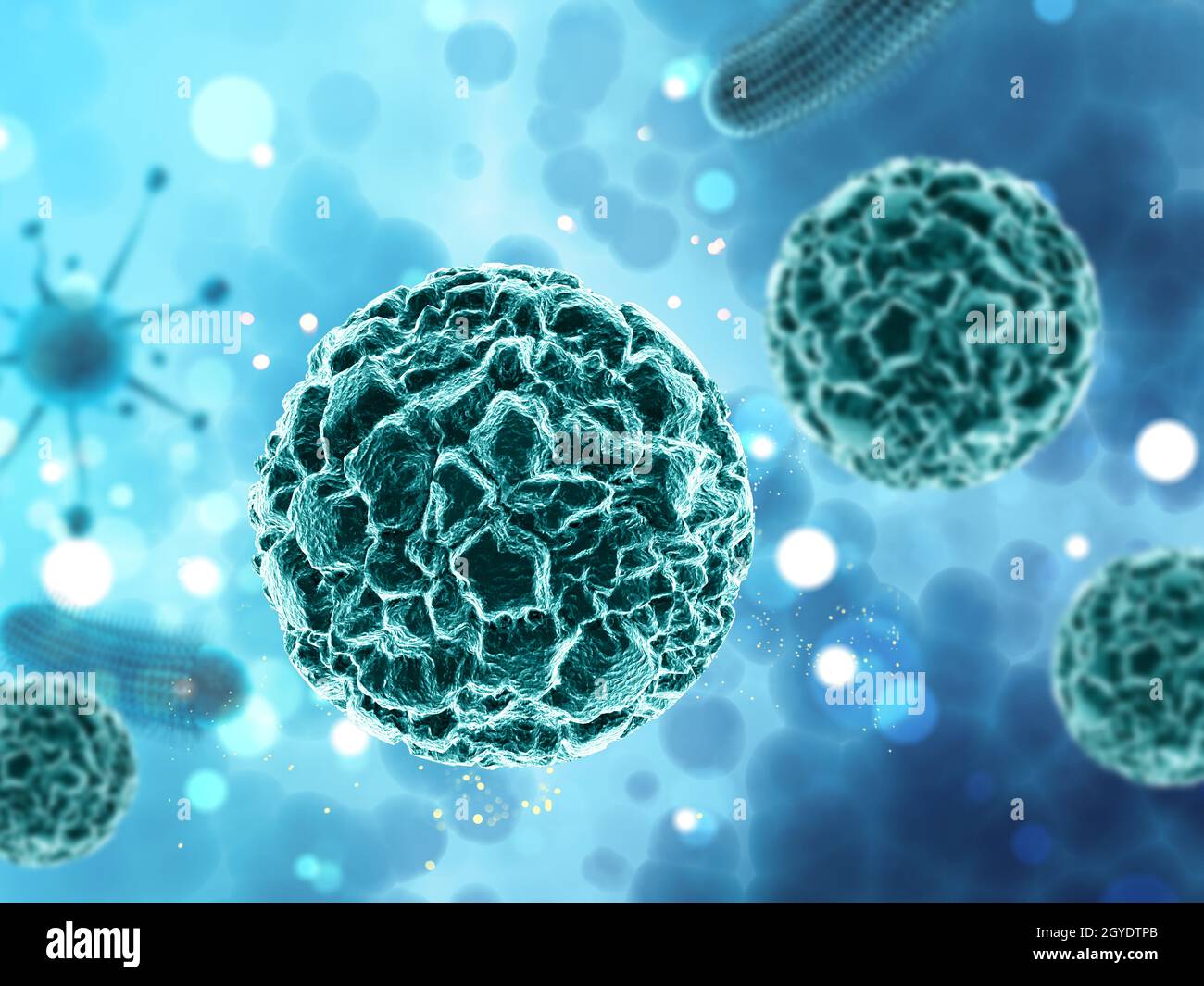3D render of a medical background with abstract virus cells Stock Photo ...