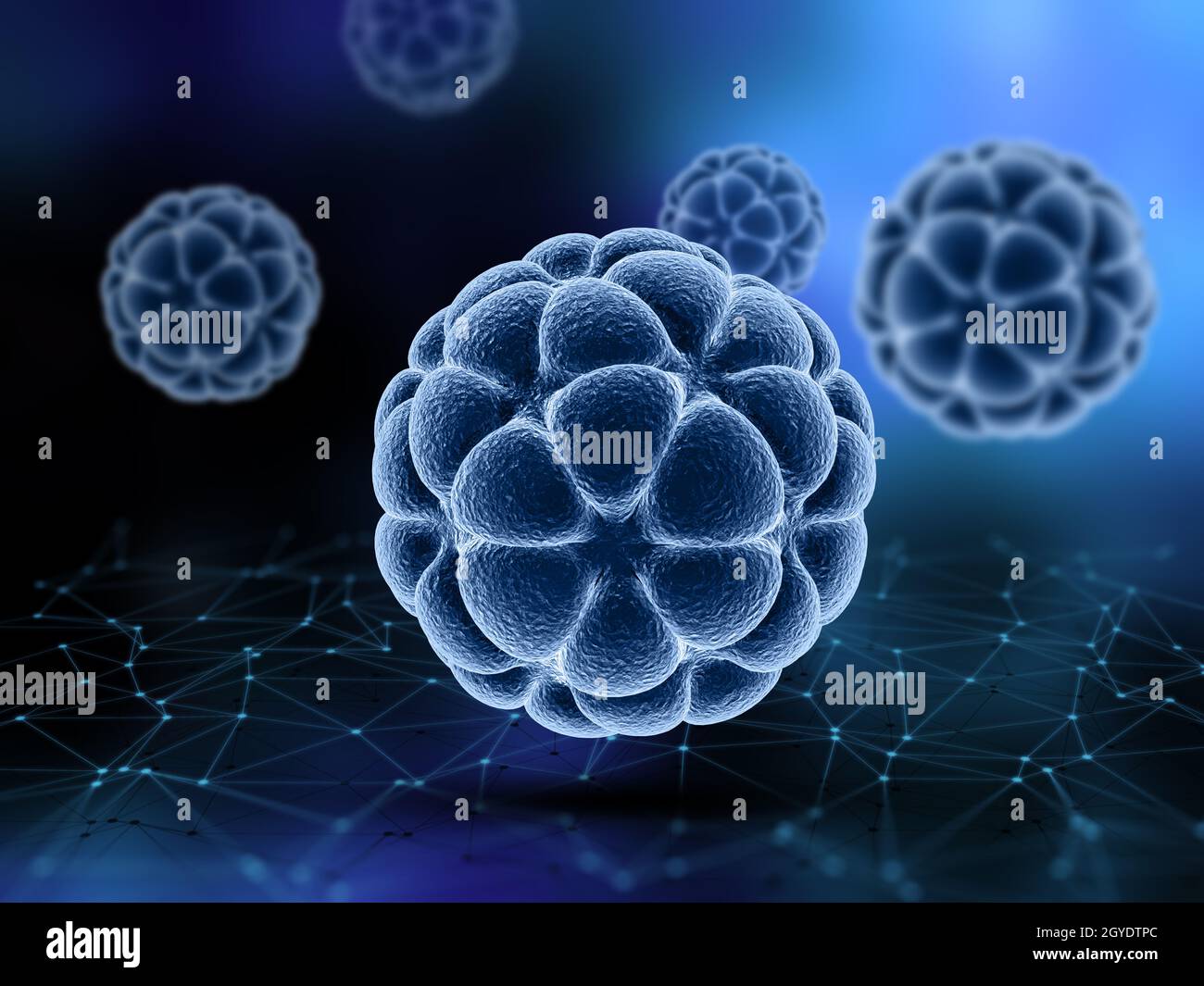 3D render of a medical background with abstract virus cells Stock Photo ...