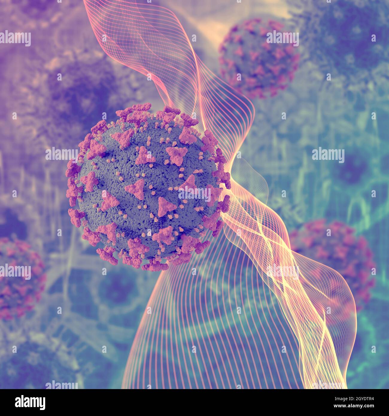 3D render of a medical background with abstract virus cells vintage ...