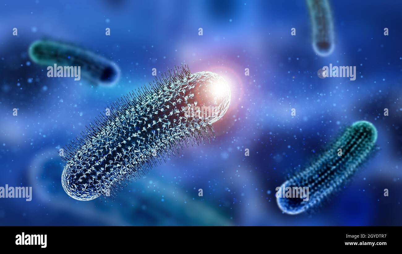 3D render of a medical background with abstract virus cells with ...