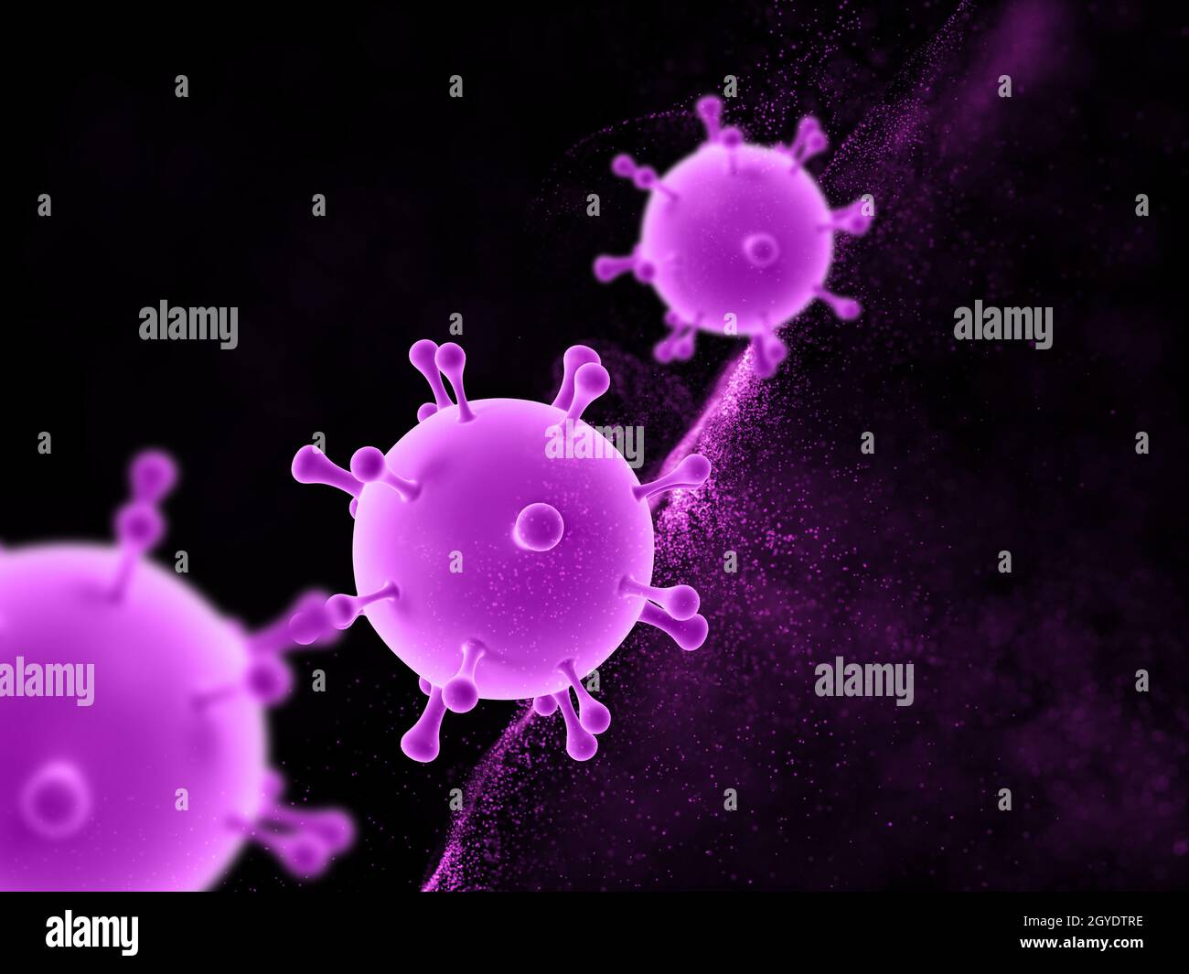 3D render of a medical background with floating abstract virus cells ...